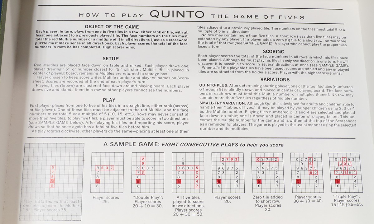 How To Play Quinto - A Board Game Of Fives - Assorted Meeples